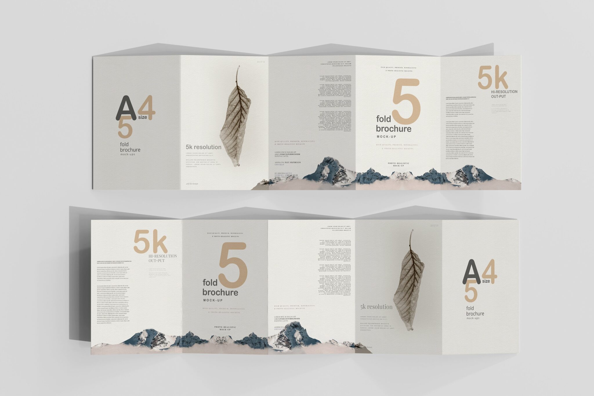A4 Size Five Fold Brochure Mockup – MasterBundles