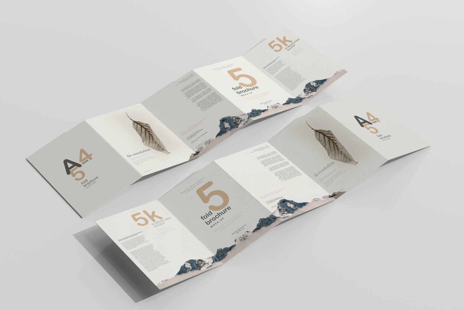 A4 Size Five Fold Brochure Mockup – MasterBundles