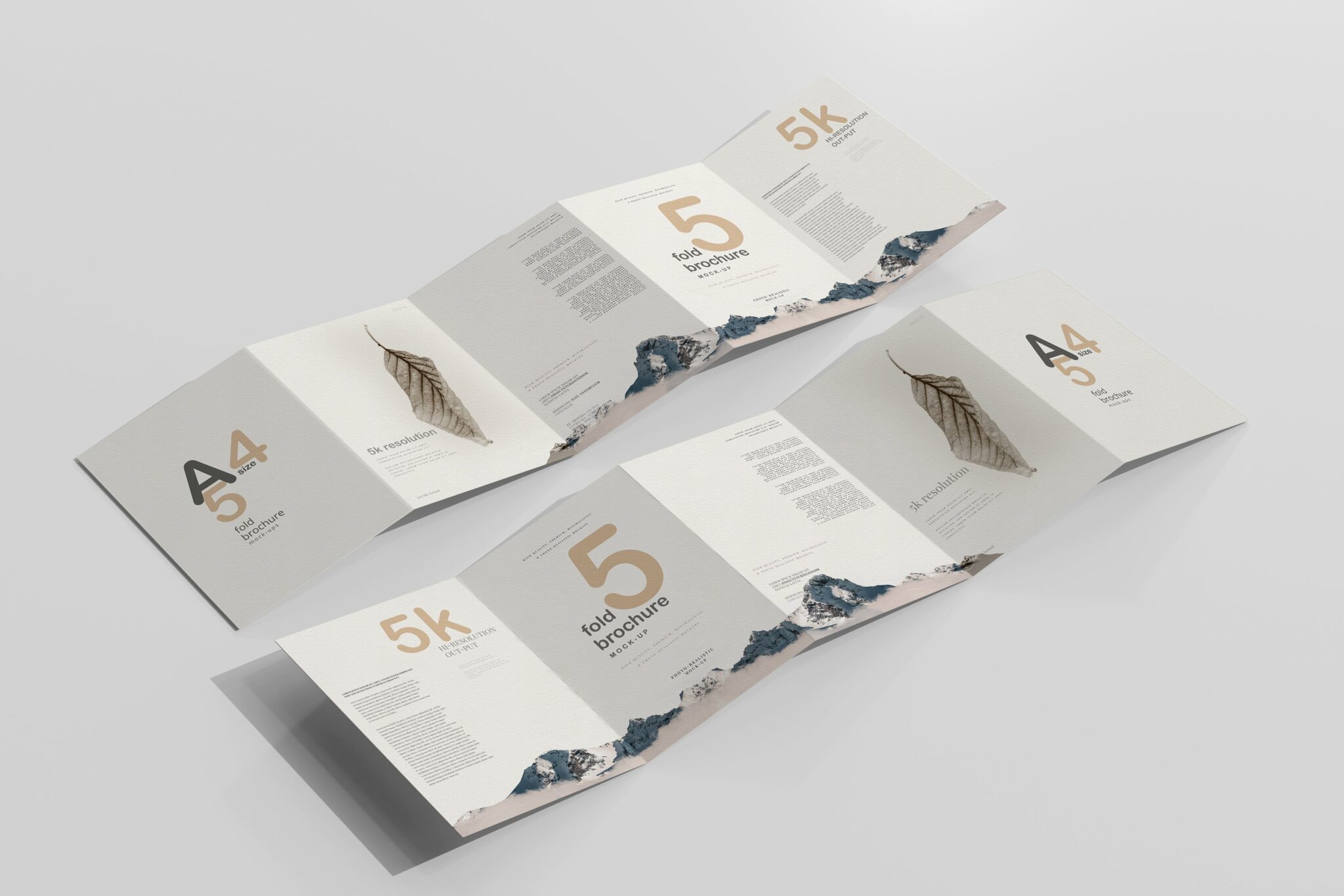 A4 Size Five Fold Brochure Mockup – MasterBundles
