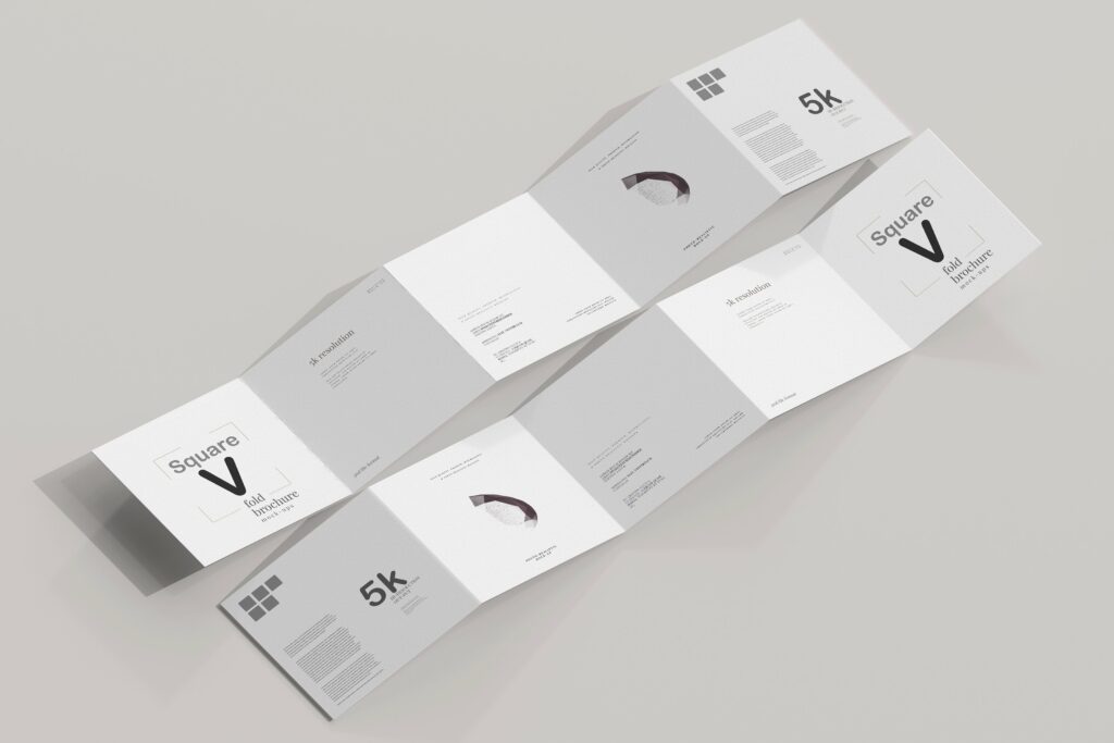Square Five-Fold Brochure Mockup – MasterBundles