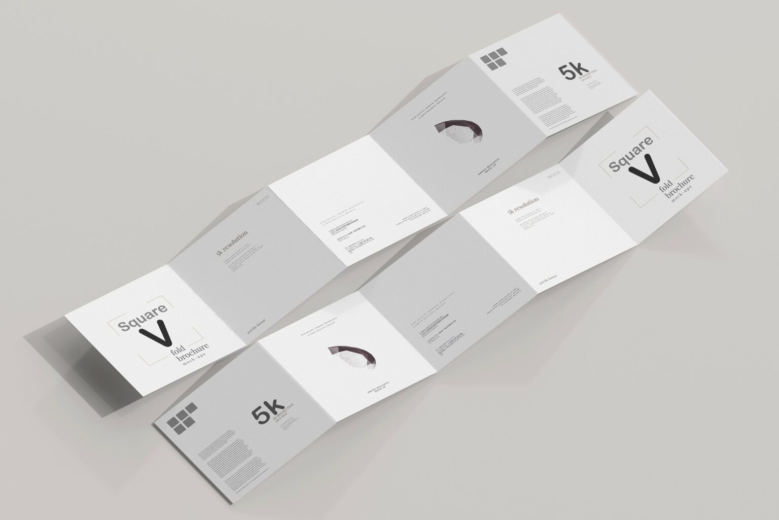 Square Five-Fold Brochure Mockup – MasterBundles
