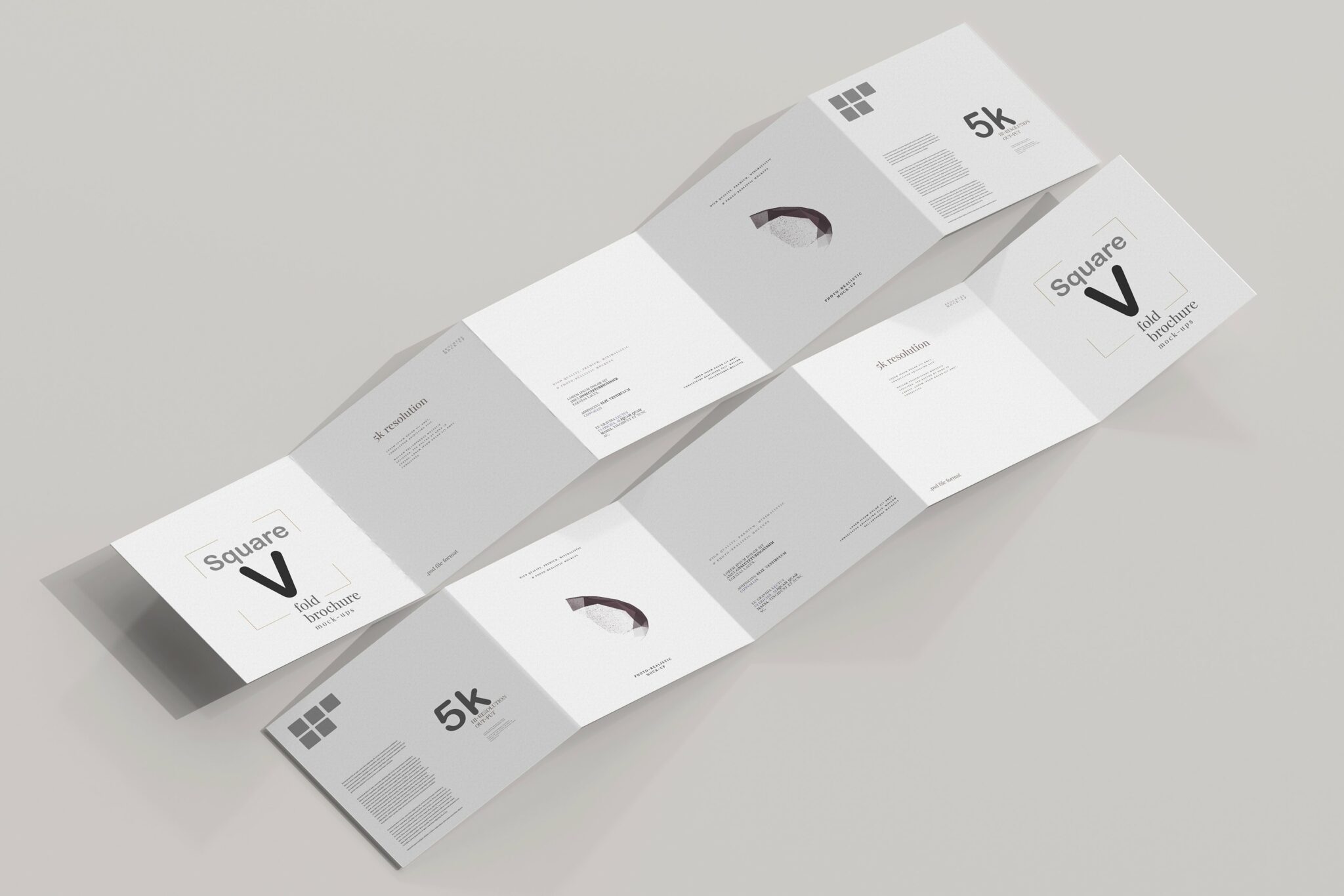 Square Five-Fold Brochure Mockup – MasterBundles