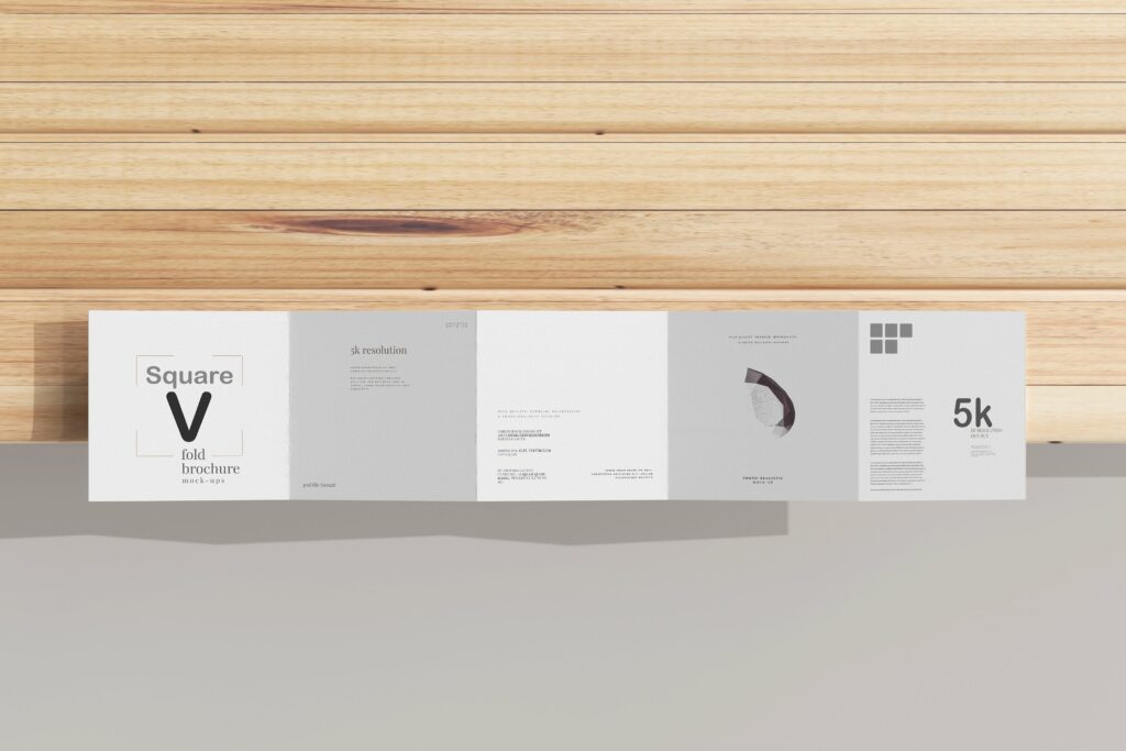 Square Five-Fold Brochure Mockup – MasterBundles