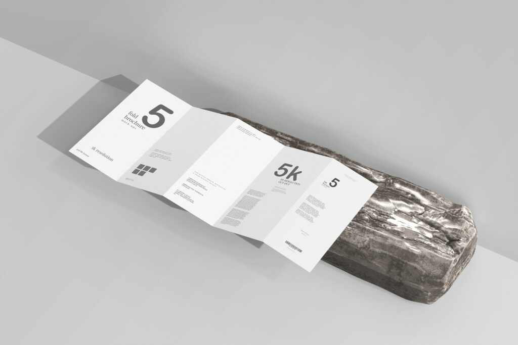DL Size Five-Fold Brochure Mockup – MasterBundles