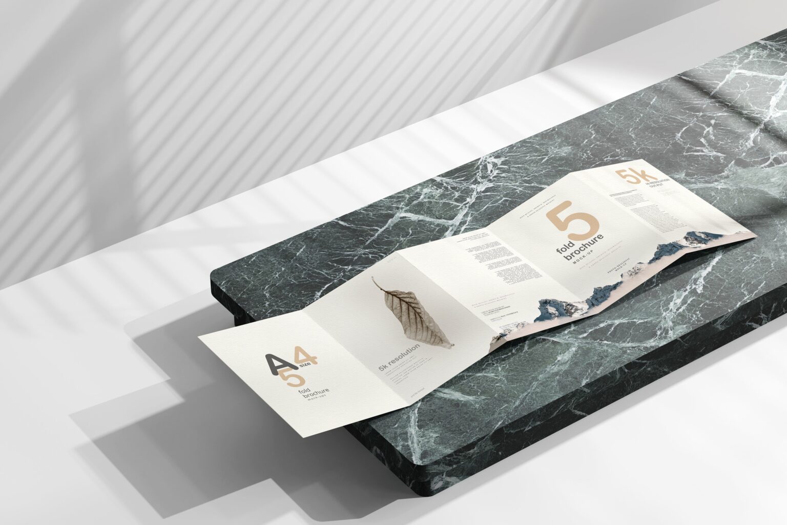 A4 Size Five Fold Brochure Mockup – MasterBundles