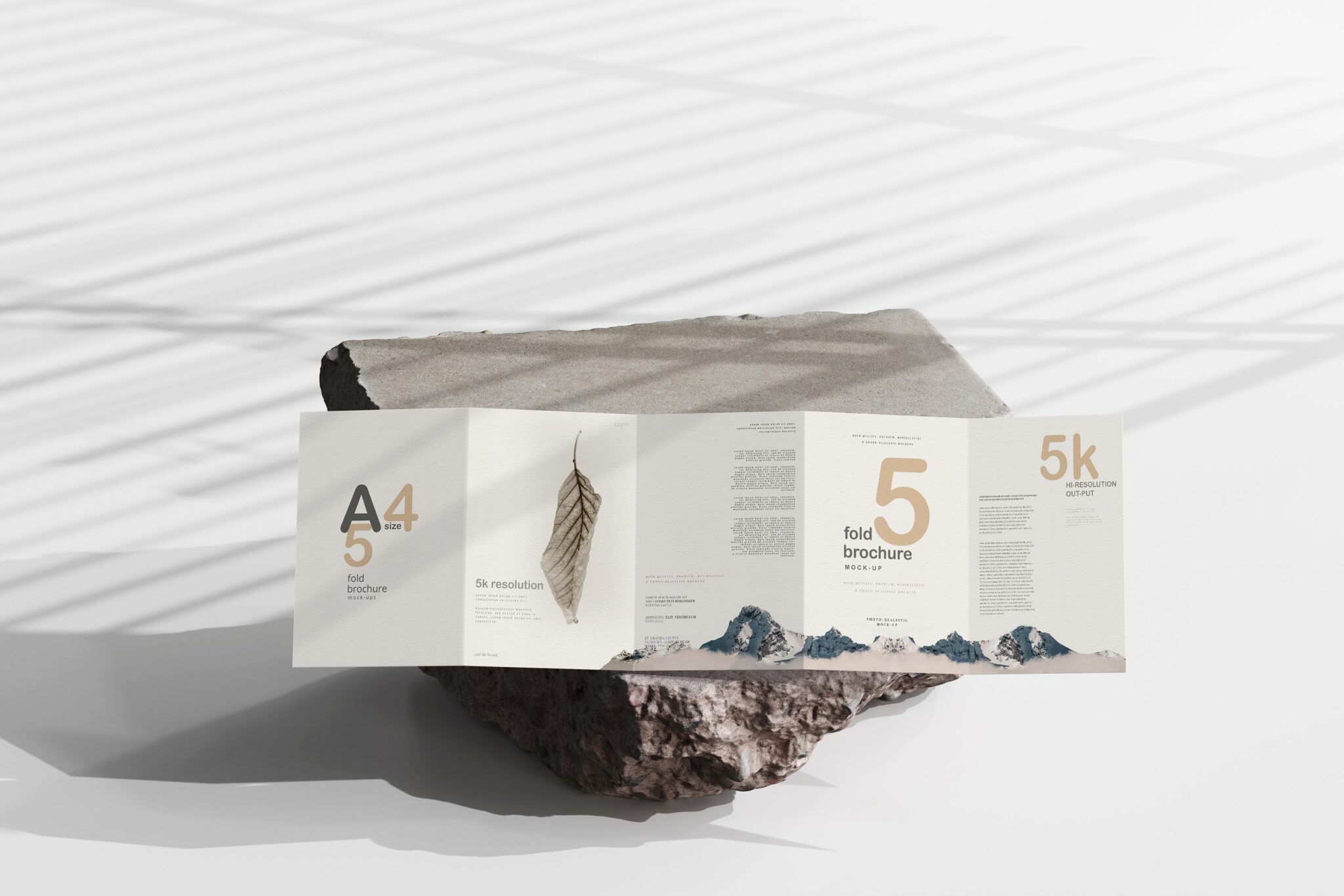 A4 Size Five Fold Brochure Mockup – MasterBundles