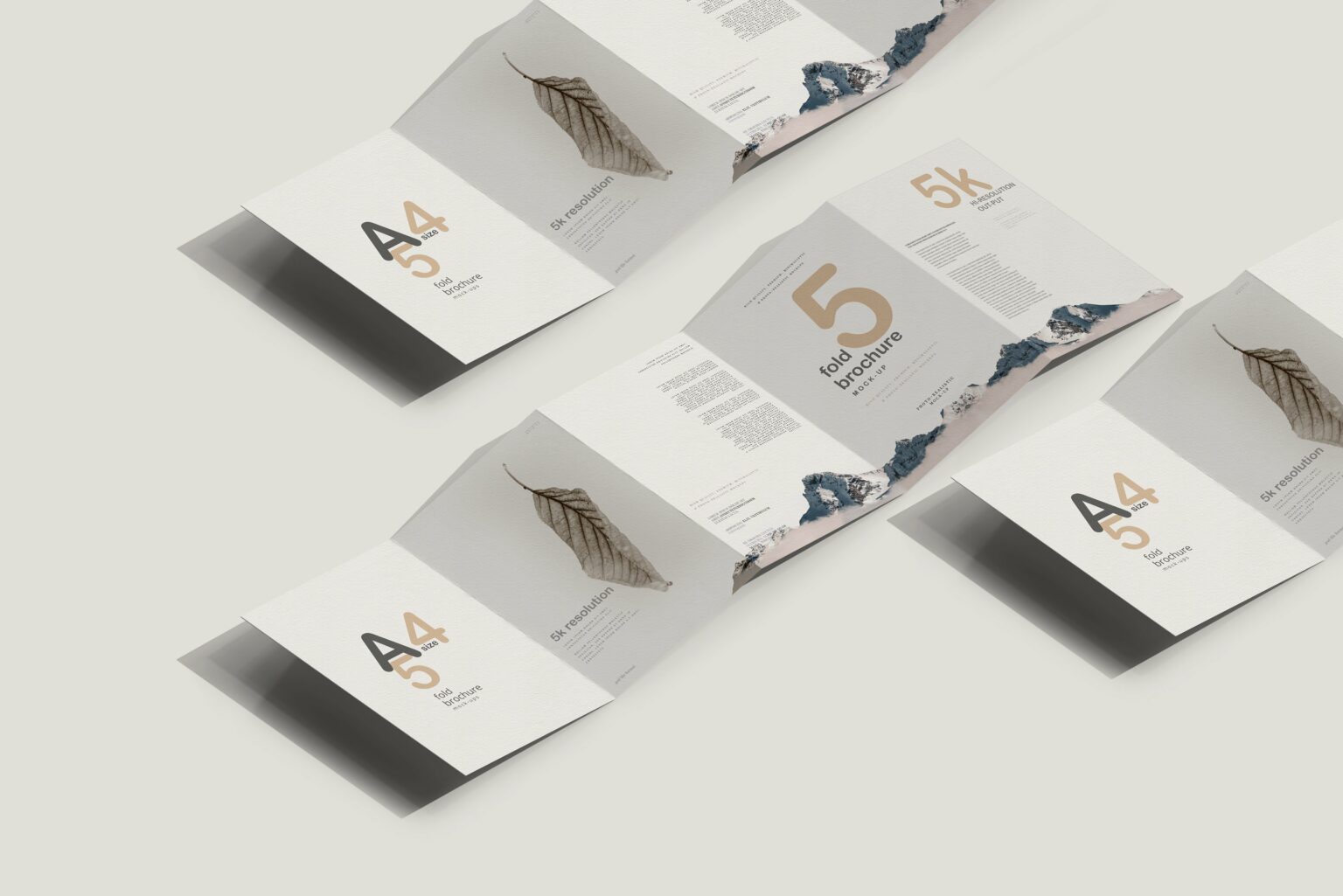 A4 Size Five Fold Brochure Mockup – MasterBundles