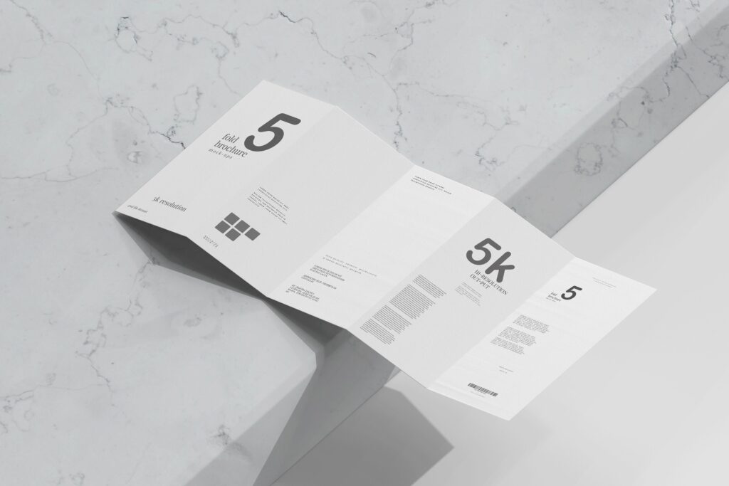 DL Size Five-Fold Brochure Mockup – MasterBundles