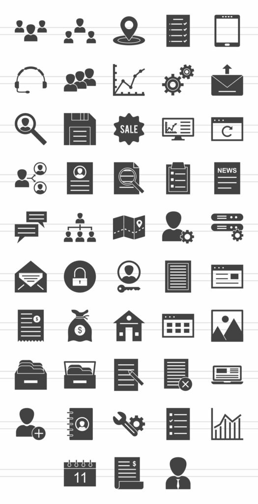 48 Admin Dashboard Glyph Icons – MasterBundles