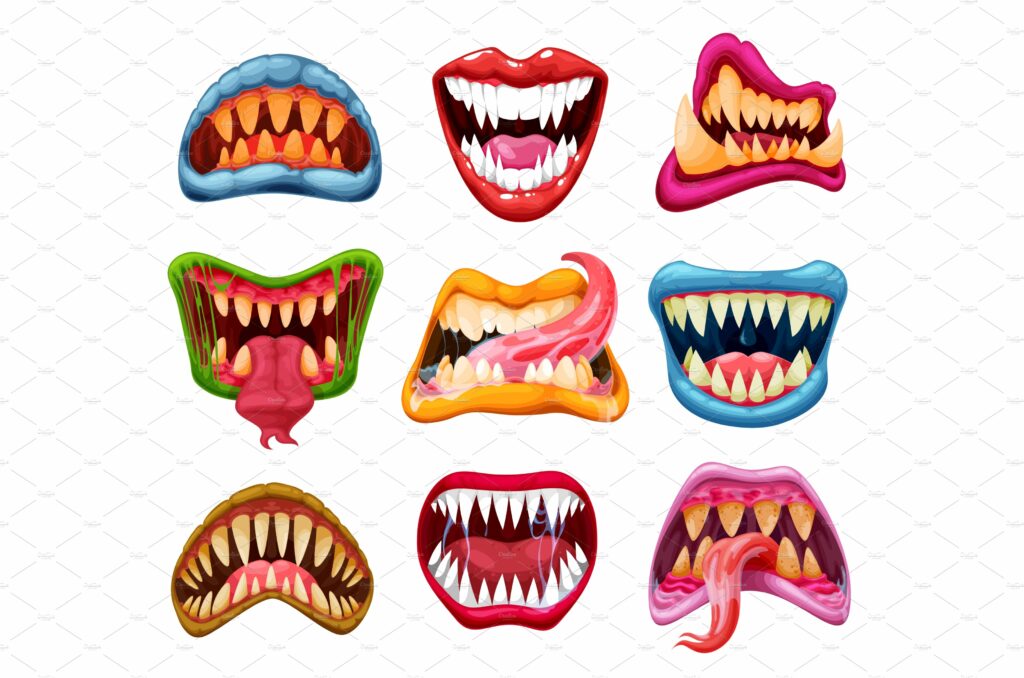 Monster jaws and mouths – MasterBundles