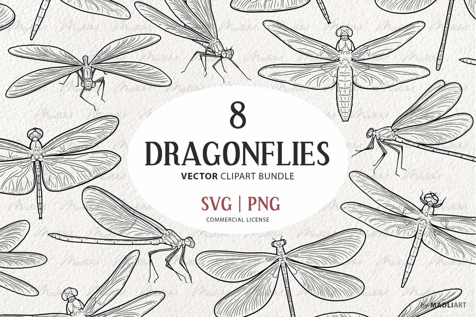 Dragonfly Vector Line Art Set – MasterBundles