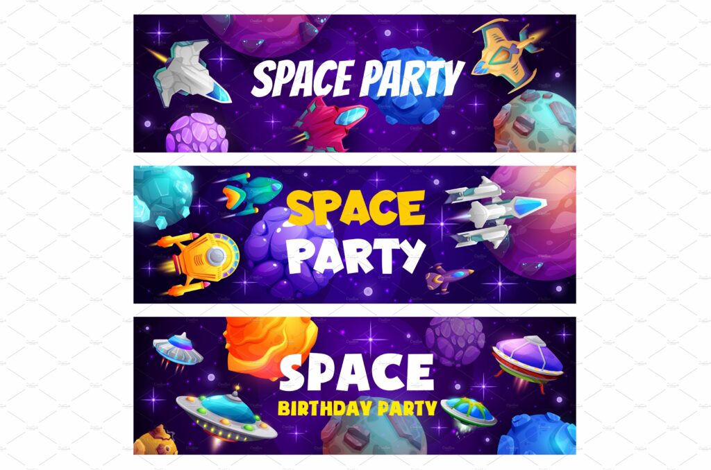 Space party, spacecrafts, rockets – MasterBundles