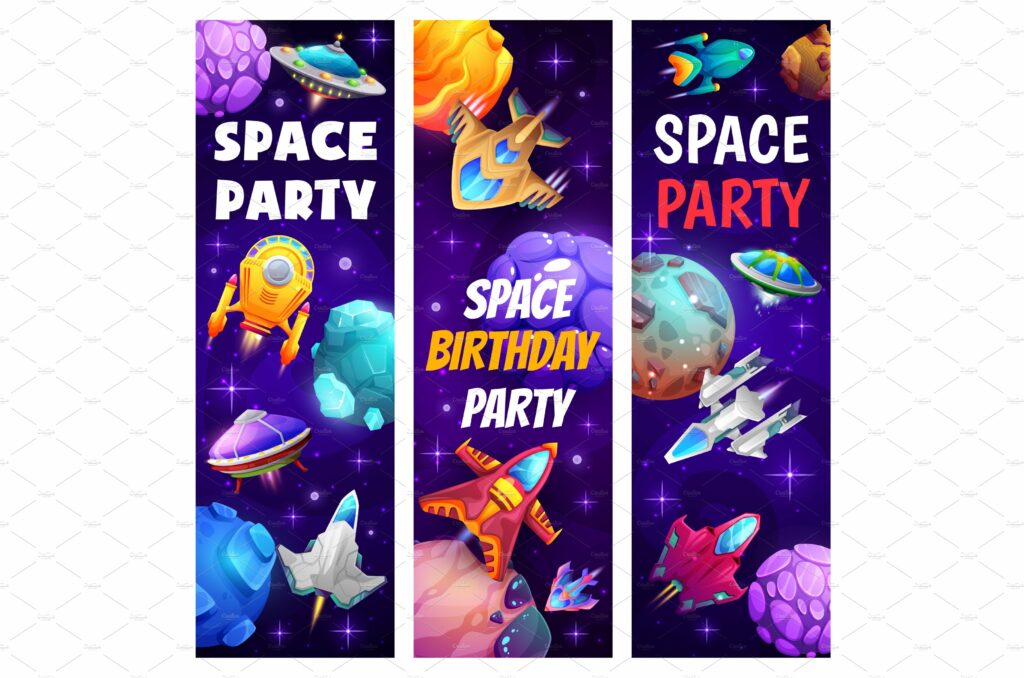 Space party, spacecrafts, rockets – MasterBundles