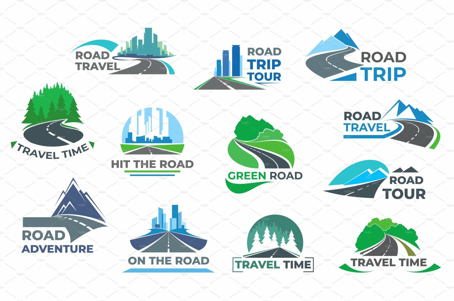Road travel, highway icons – MasterBundles