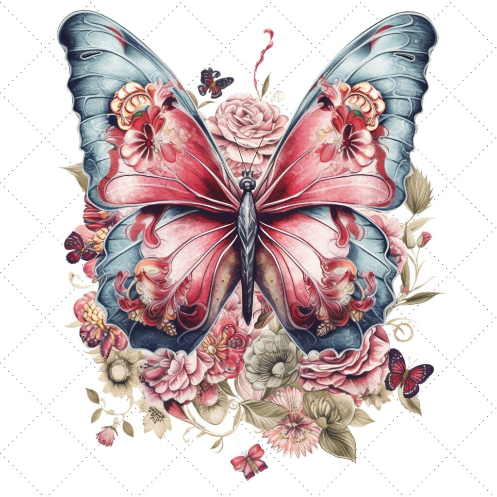 Pink Butterfly Sublimation Clipart Bundle - MasterBundles