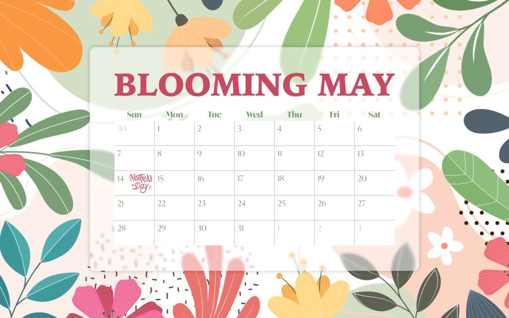 Free Blooming May Calendar – MasterBundles