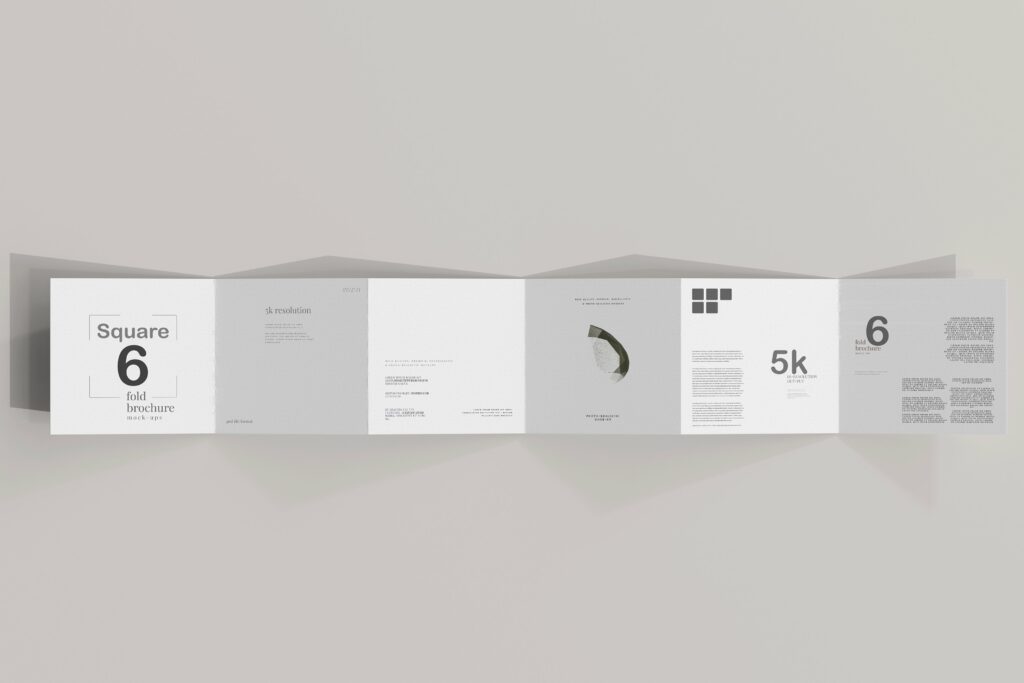 Square Six-Fold Brochure Mockup – MasterBundles