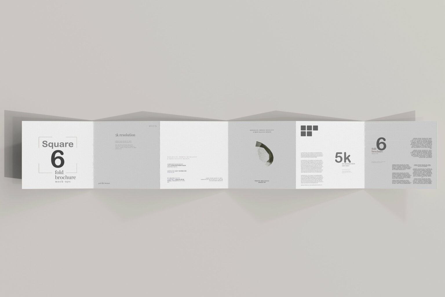 Square Six-Fold Brochure Mockup – MasterBundles