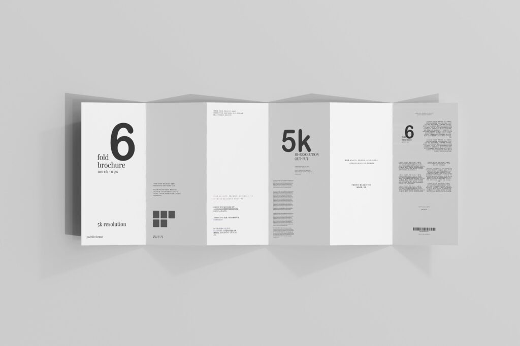 DL Size Six-Fold Brochure Mockup – MasterBundles