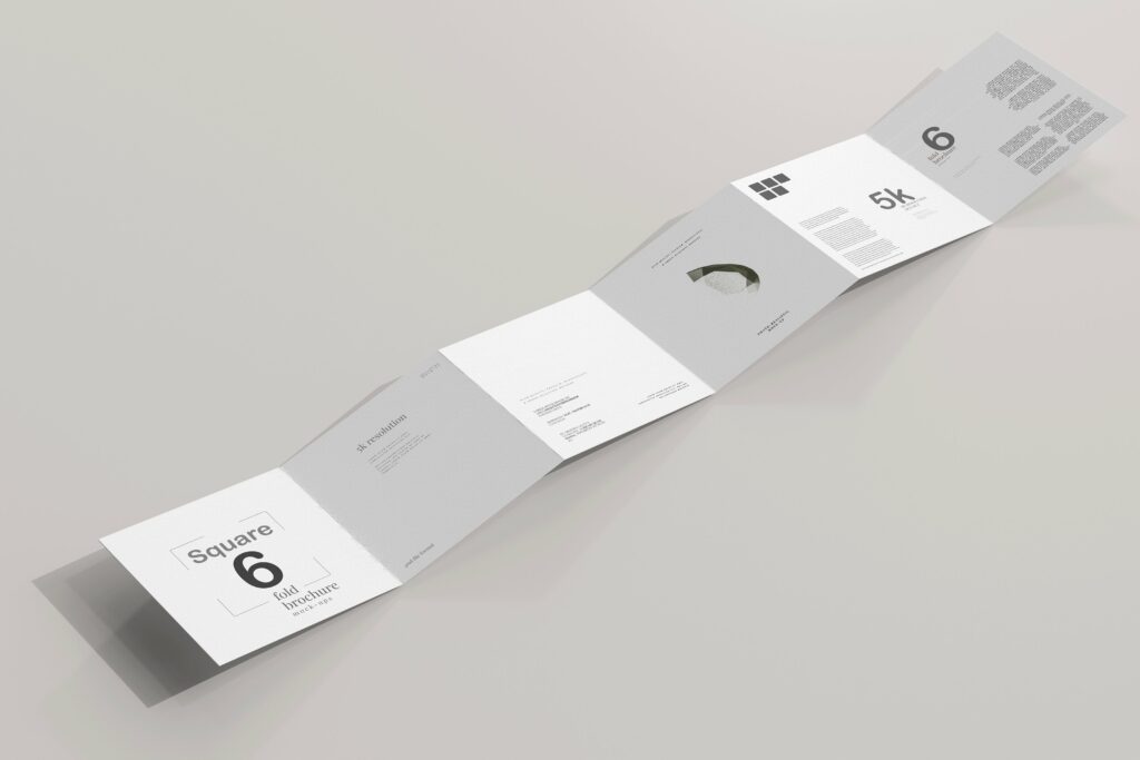 Square Six-Fold Brochure Mockup – MasterBundles