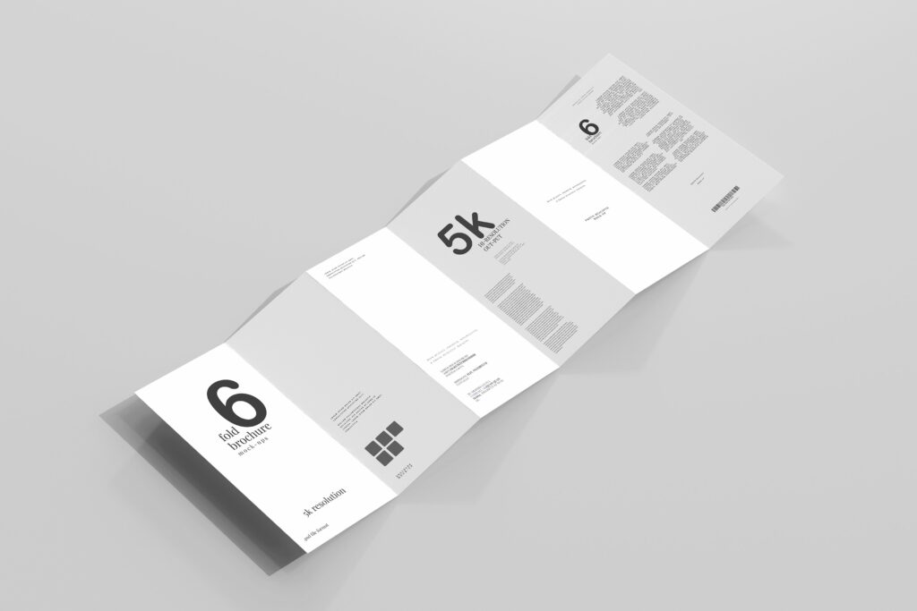 DL Size Six-Fold Brochure Mockup – MasterBundles