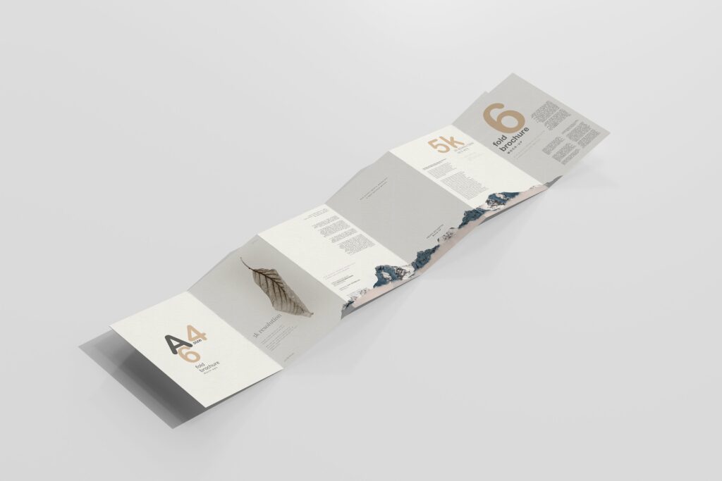 A4 Size Six Fold Brochure Mockup – MasterBundles