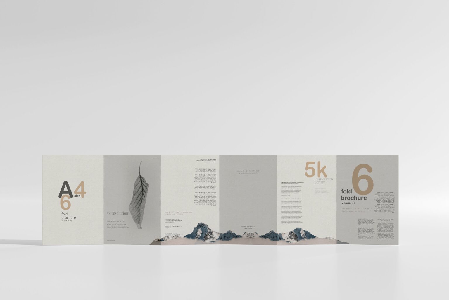 A4 Size Six Fold Brochure Mockup – MasterBundles