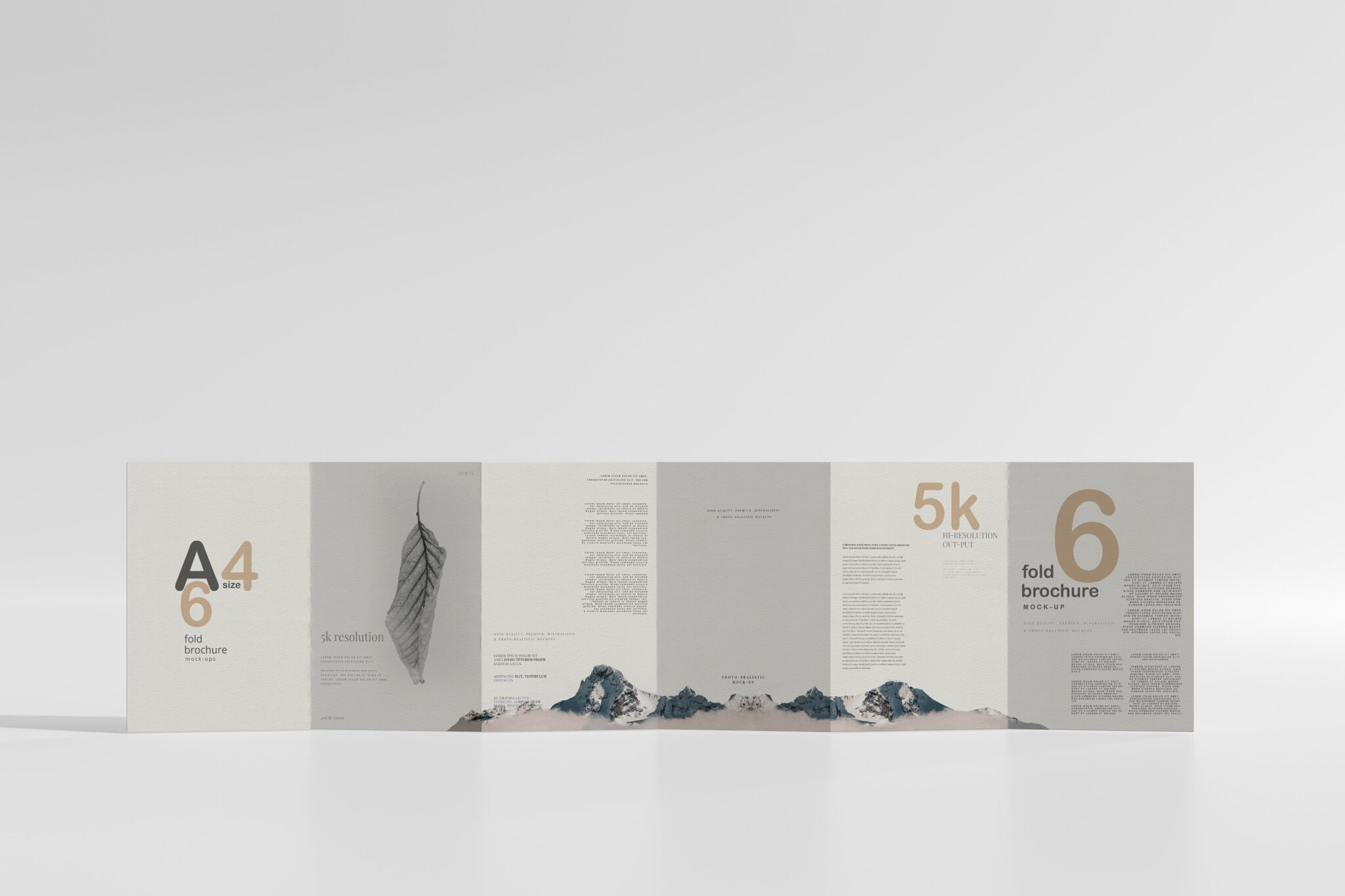 A4 Size Six Fold Brochure Mockup – MasterBundles