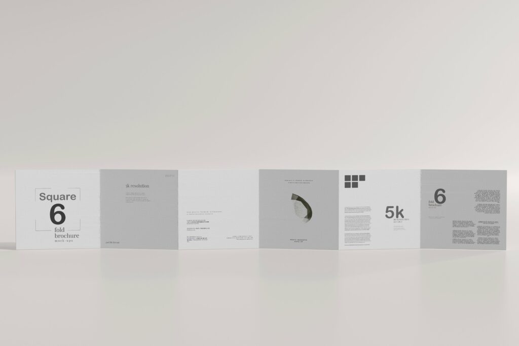Square Six-Fold Brochure Mockup – MasterBundles