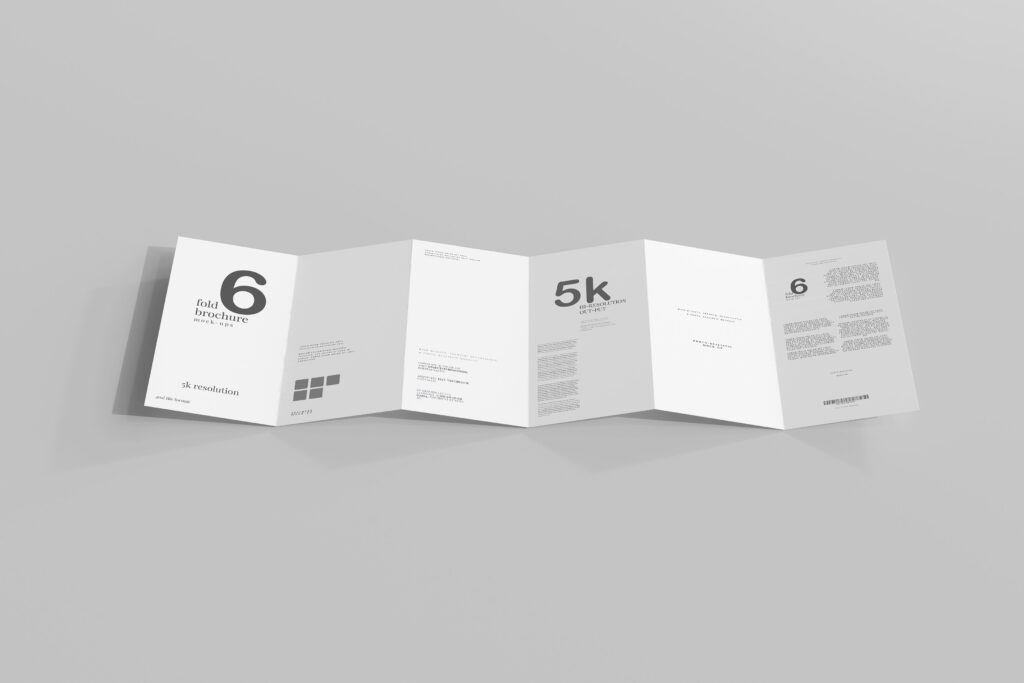 DL Size Six-Fold Brochure Mockup – MasterBundles