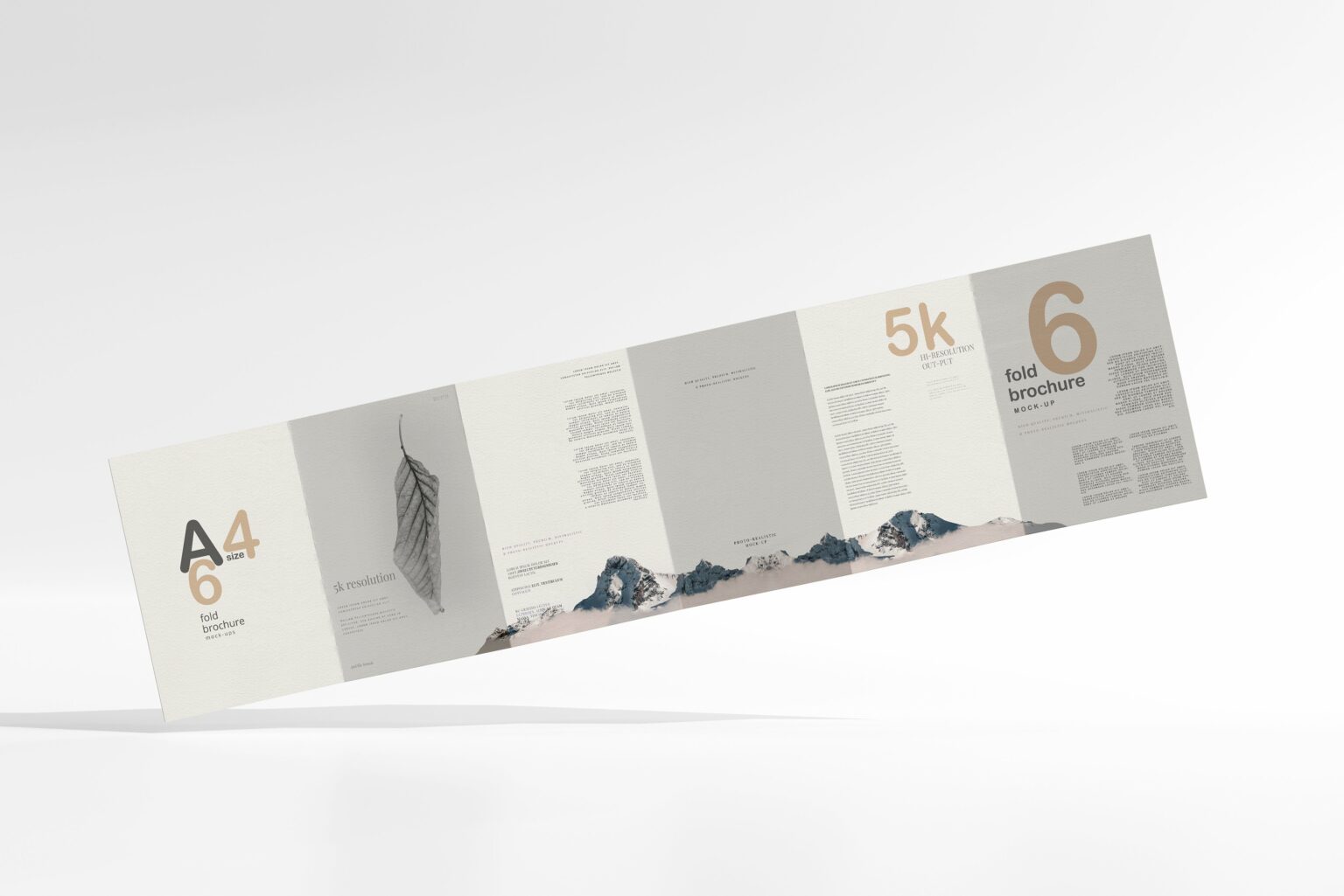 A4 Size Six Fold Brochure Mockup – MasterBundles