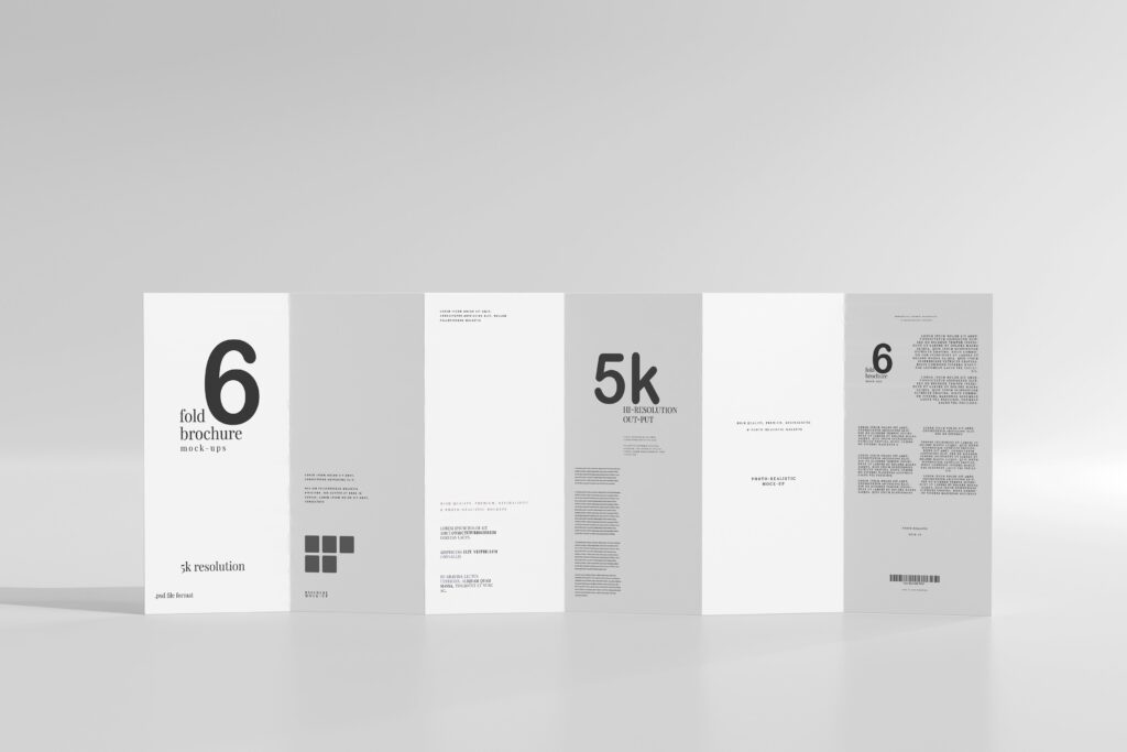 DL Size Six-Fold Brochure Mockup – MasterBundles