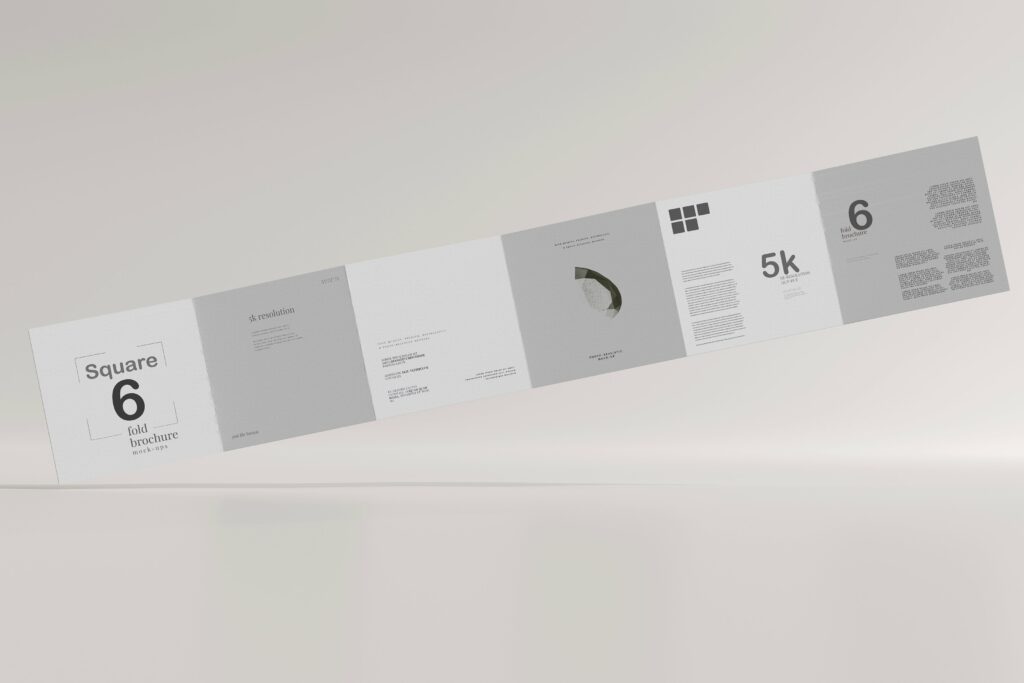 Square Six-Fold Brochure Mockup – MasterBundles