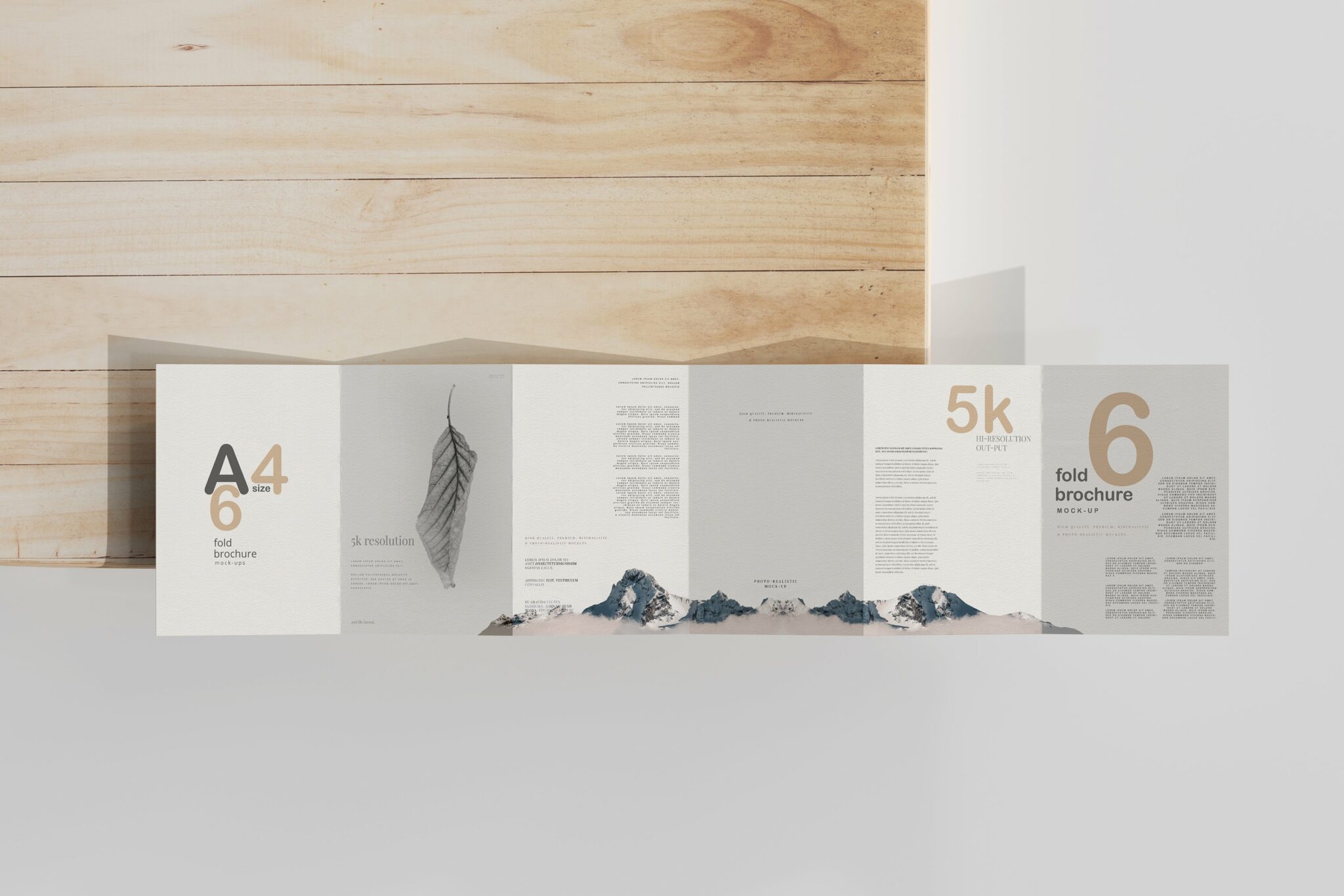 A4 Size Six Fold Brochure Mockup – MasterBundles
