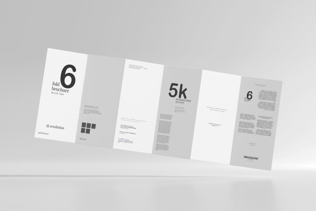 DL Size Six-Fold Brochure Mockup – MasterBundles