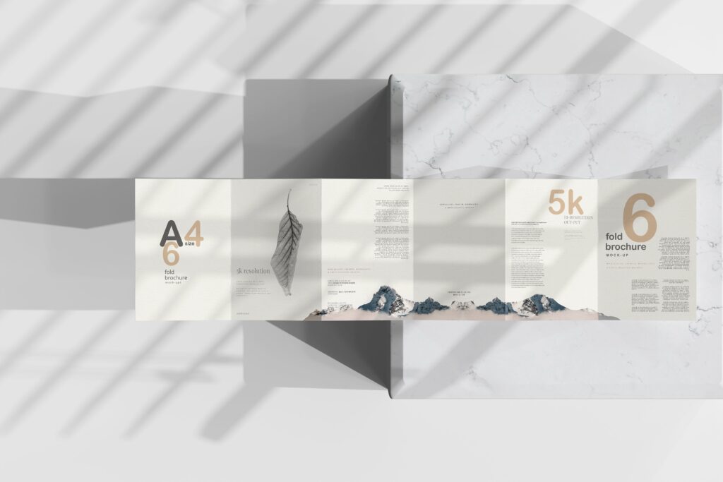 A4 Size Six Fold Brochure Mockup – MasterBundles