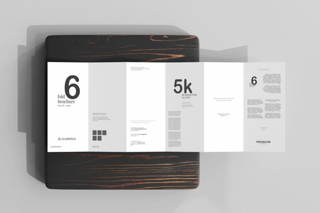 DL Size Six-Fold Brochure Mockup – MasterBundles