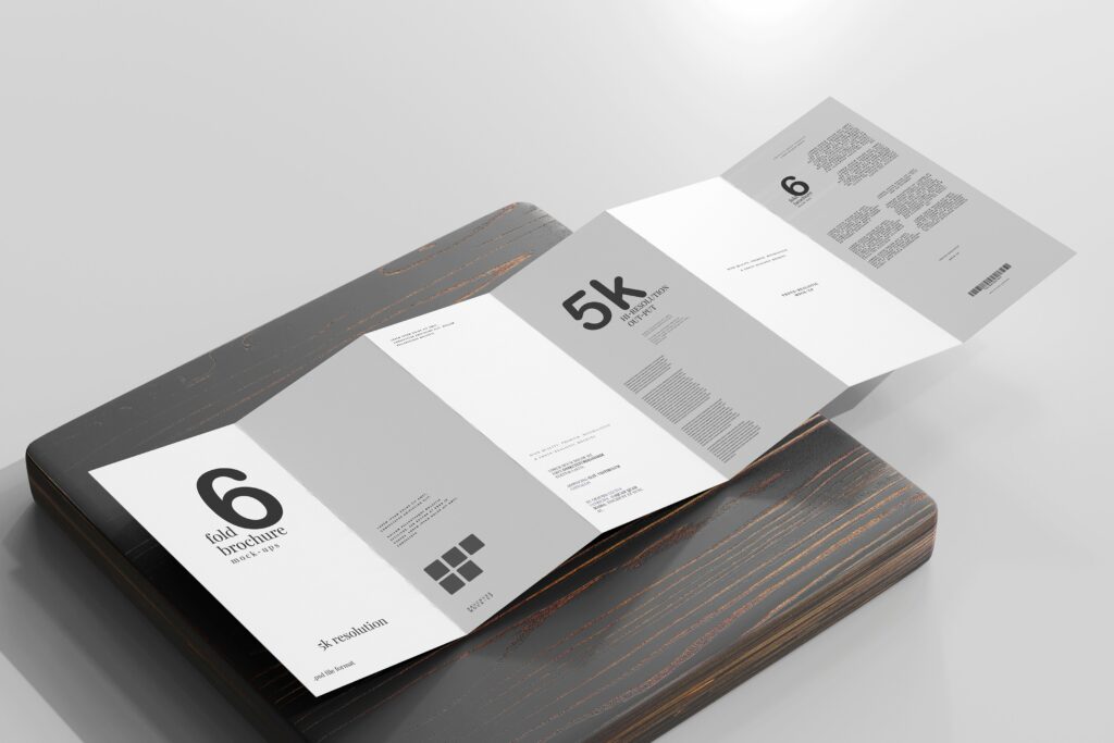 DL Size Six-Fold Brochure Mockup – MasterBundles