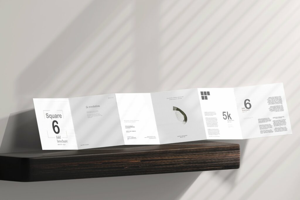 Square Six-Fold Brochure Mockup – MasterBundles