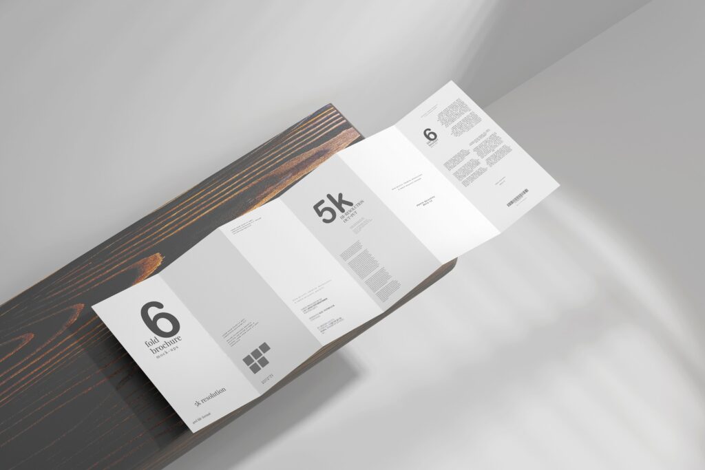 DL Size Six-Fold Brochure Mockup – MasterBundles