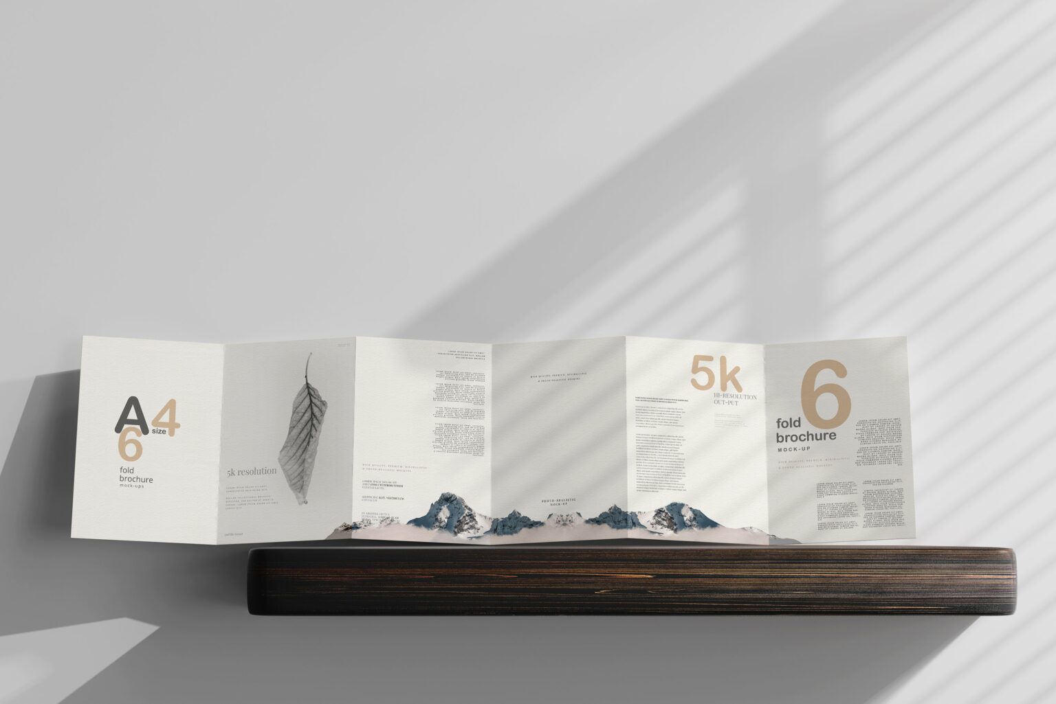A4 Size Six Fold Brochure Mockup – MasterBundles