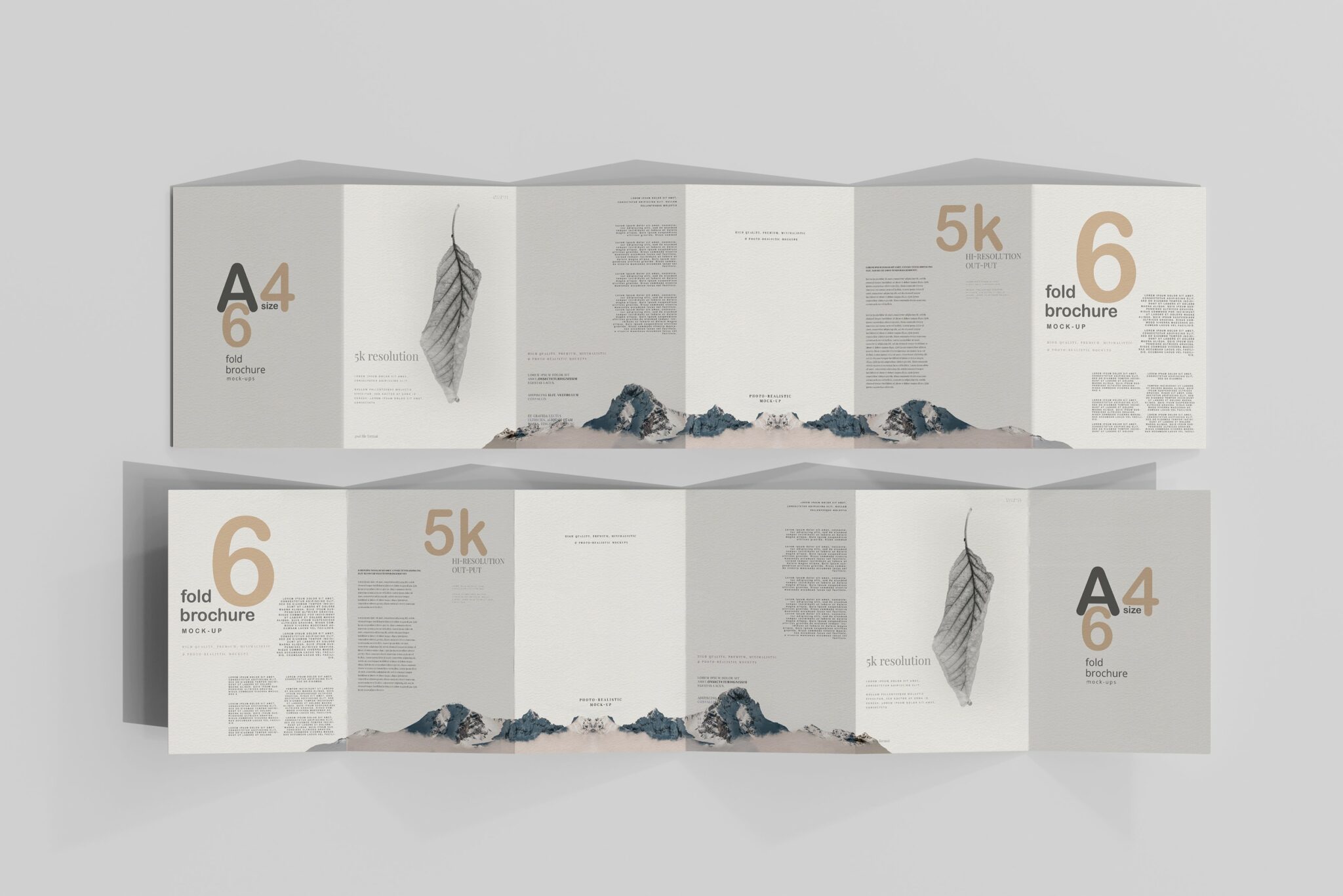 A4 Size Six Fold Brochure Mockup – MasterBundles
