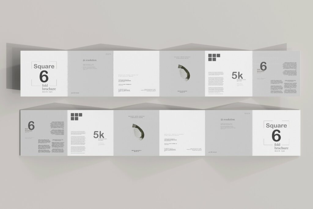 Square Six-Fold Brochure Mockup – MasterBundles
