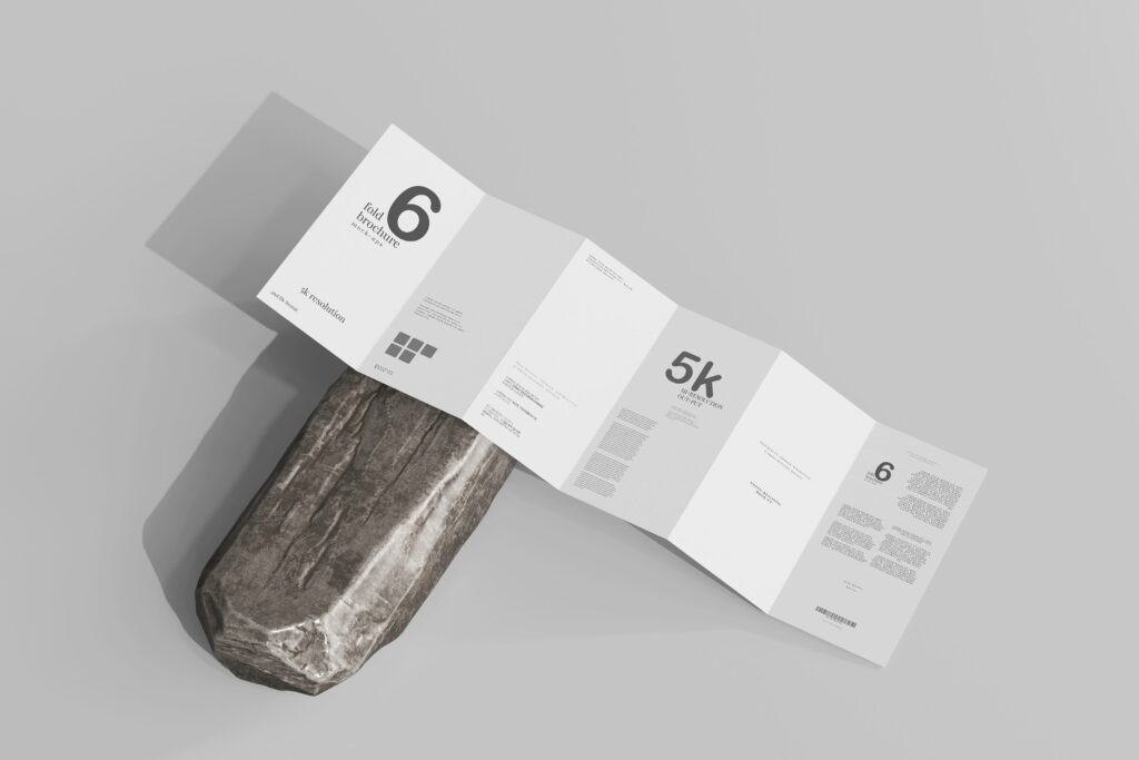 DL Size Six-Fold Brochure Mockup – MasterBundles