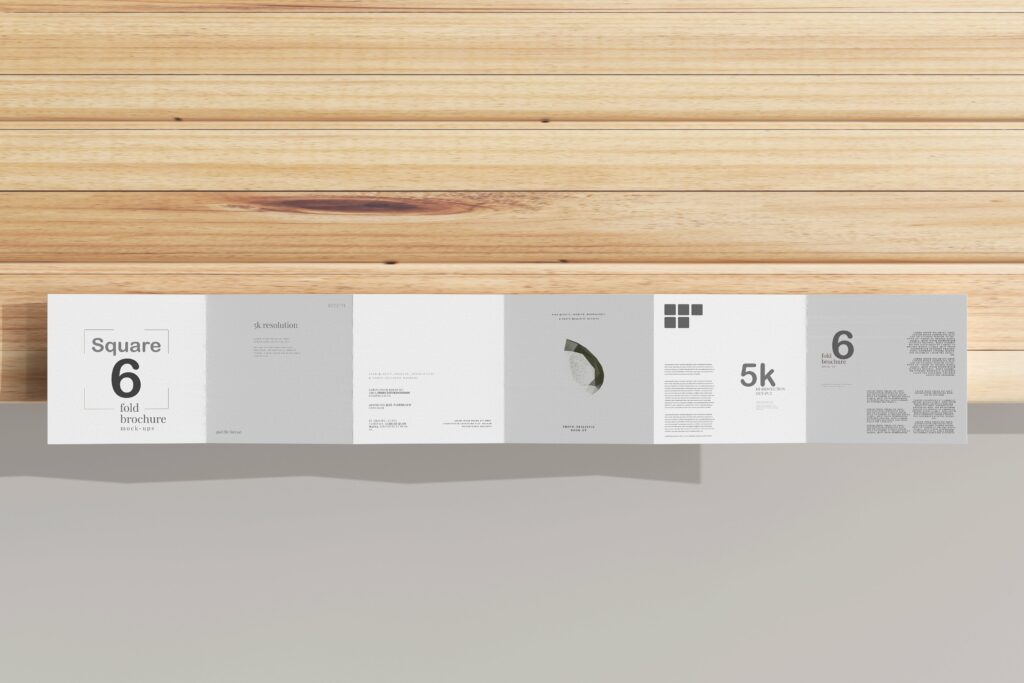 Square Six-Fold Brochure Mockup – MasterBundles