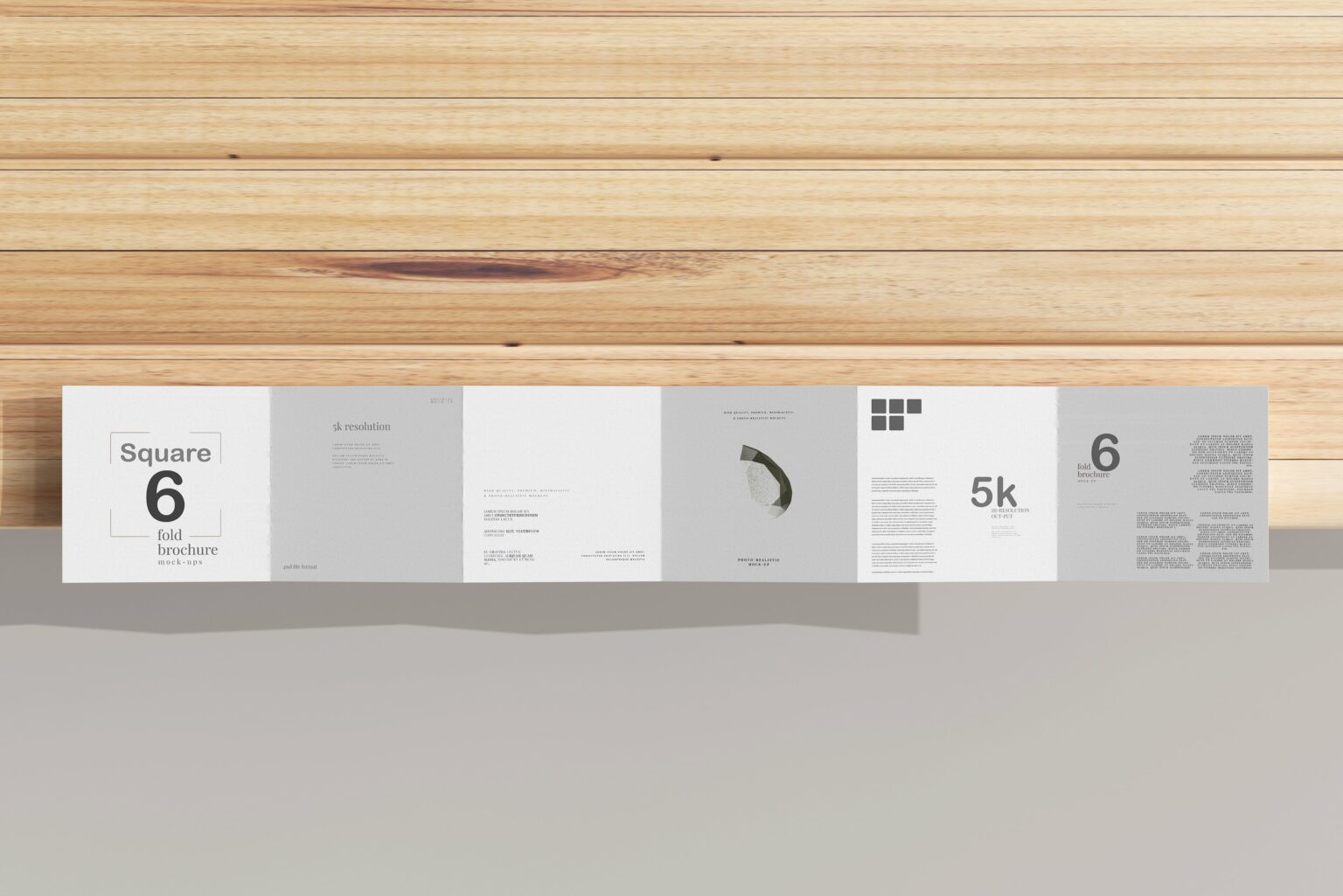 Square Six-Fold Brochure Mockup – MasterBundles