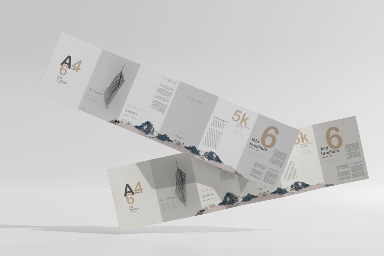A4 Size Six Fold Brochure Mockup – MasterBundles