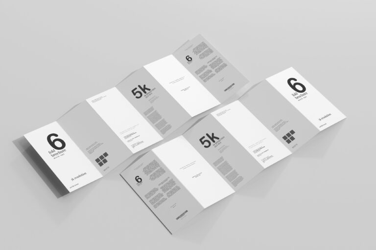 DL Size Six-Fold Brochure Mockup – MasterBundles