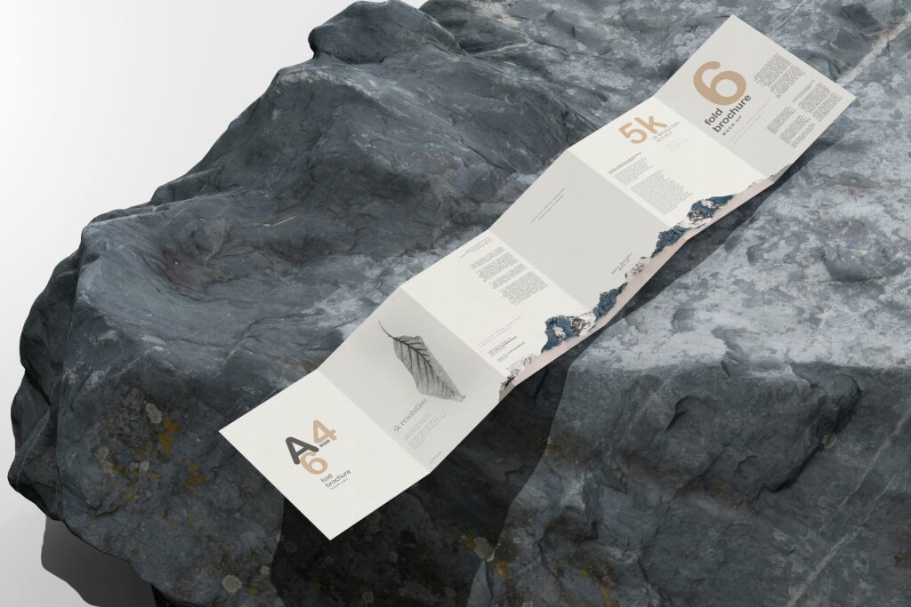 A4 Size Six Fold Brochure Mockup – MasterBundles