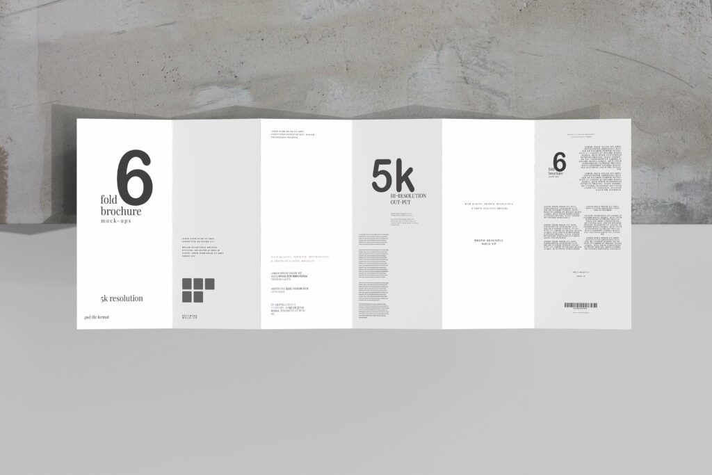 DL Size Six-Fold Brochure Mockup – MasterBundles